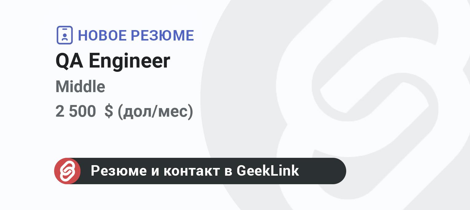 Резюме QA Engineer Middle